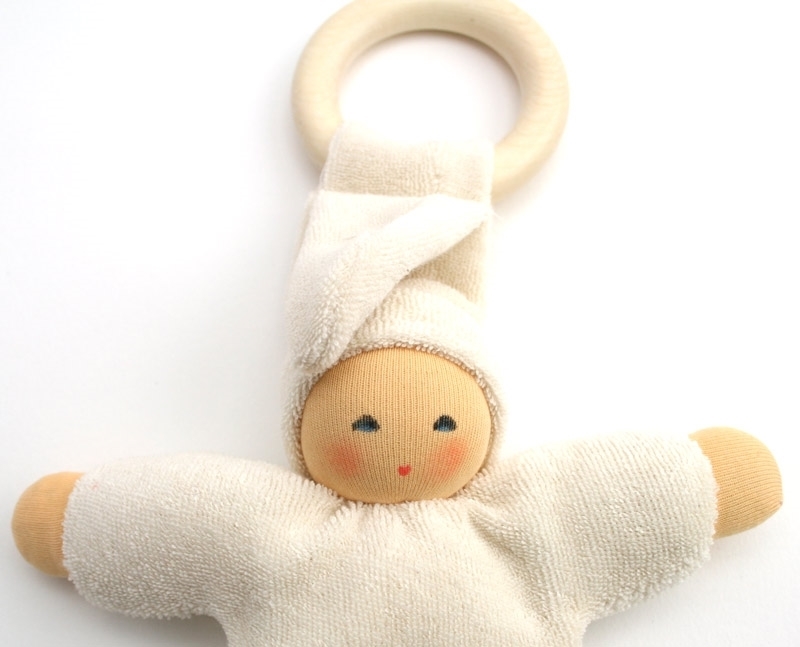 White little doll Pimpel with teething ring | Toy Estate
