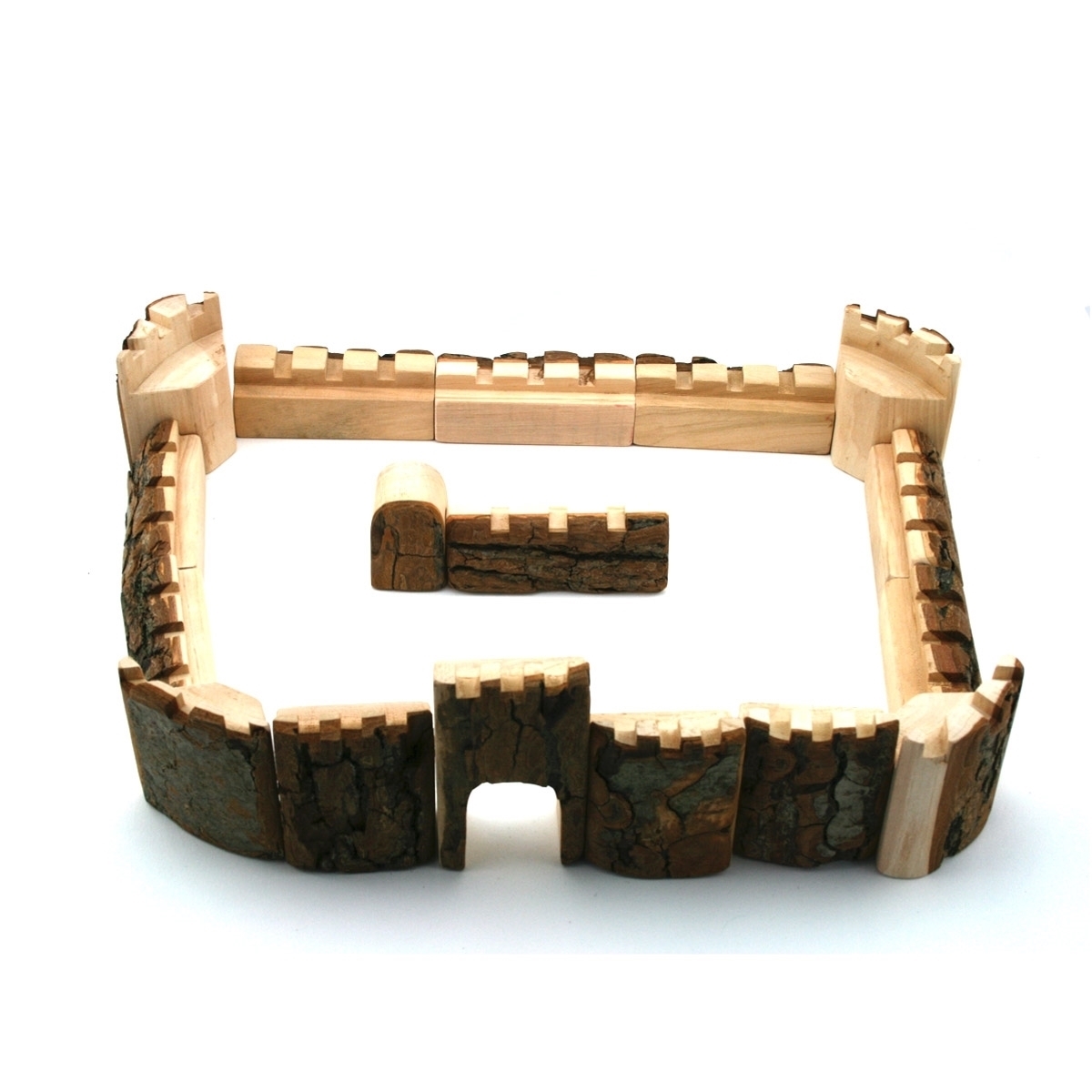 Knight castle made of branch wood blocks | Toy Estate